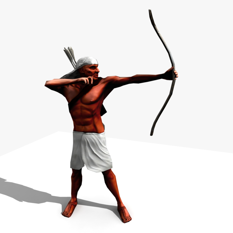 3dsmax egyptian archer bow animation