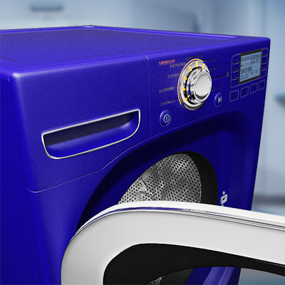 3d model blue washing machine