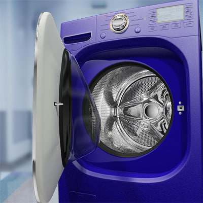 3d model blue washing machine