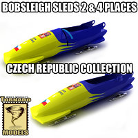 3d bobsleigh track parts sleds