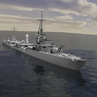 3d model german destroyer