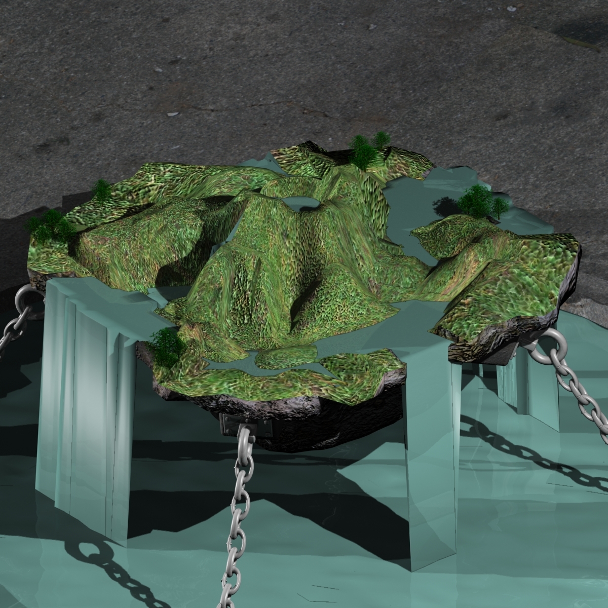 floating island 3d model