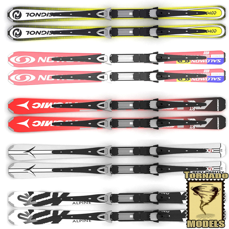 3d alpine skis model