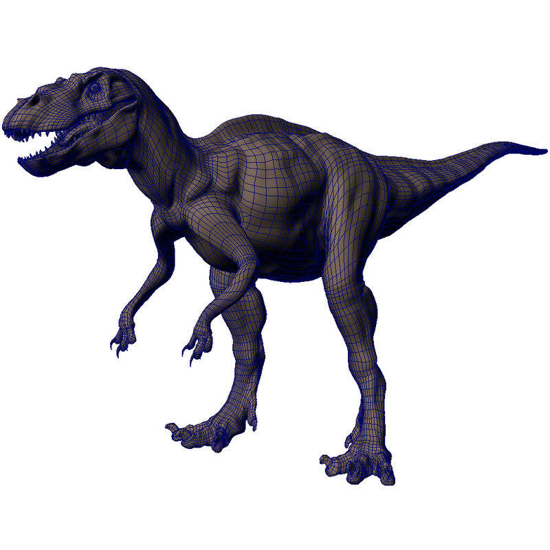 3d acrocanthosaurus theropod dinosaur model