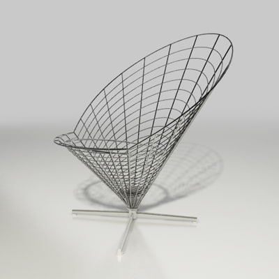 3ds max wire cone chair