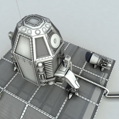 3d capsule sci-fi model