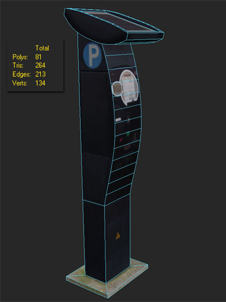 parking ticket machine 3d model