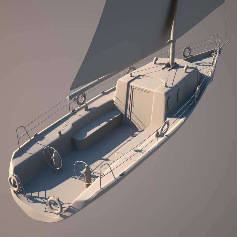 3d model sailboat sail boat