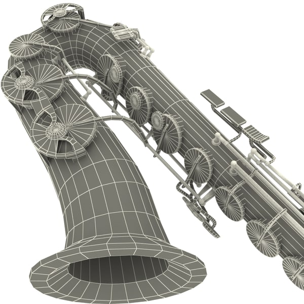 3d model saxophone details modelled