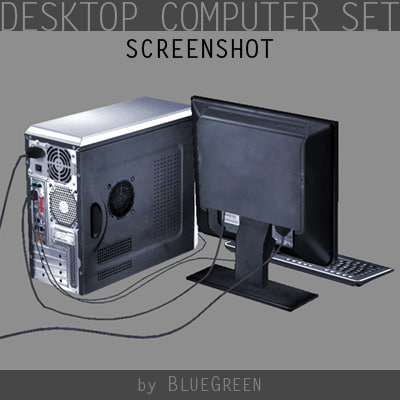 3d desktop computer set