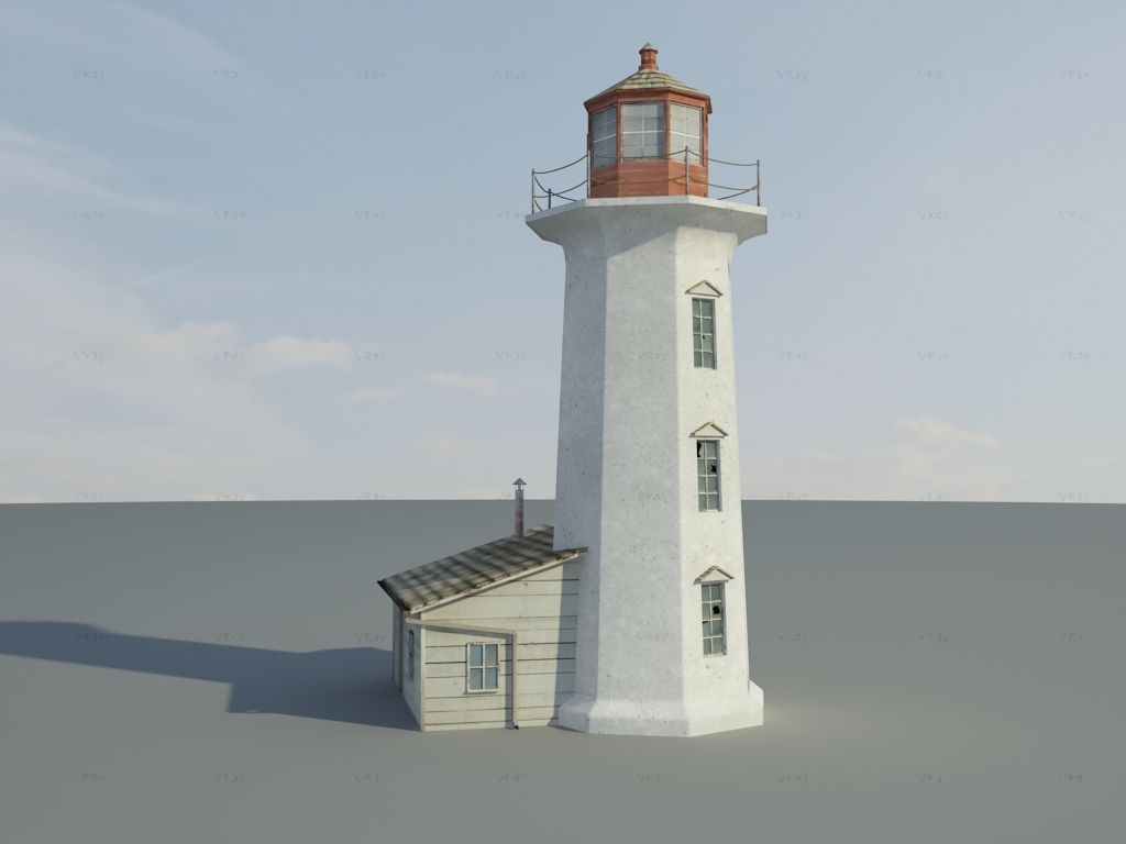 3d model rustic lighthouse