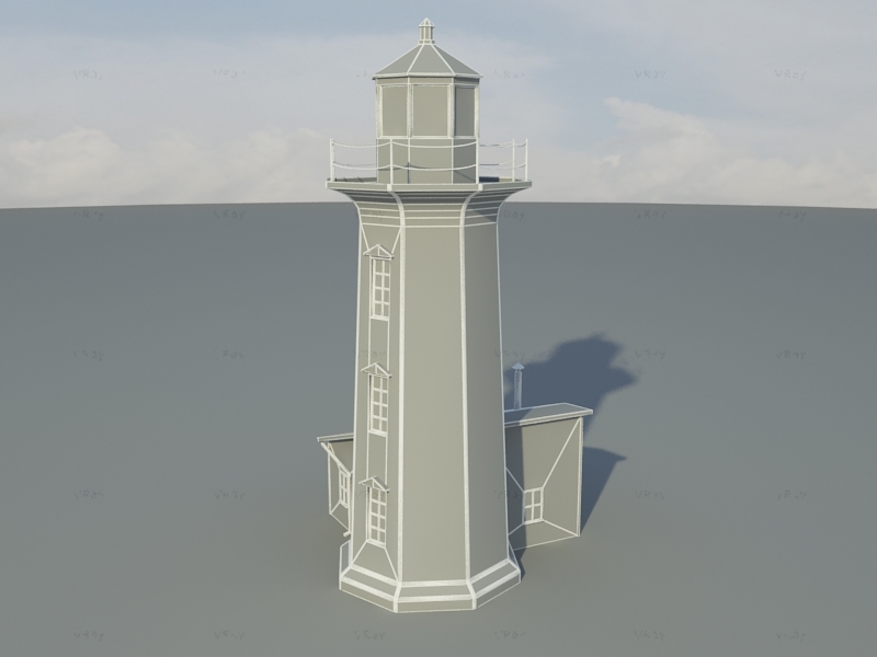 3d model rustic lighthouse