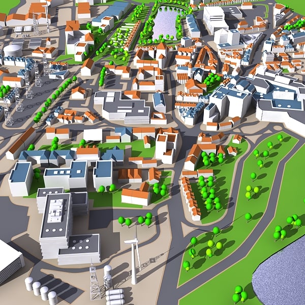 3d model city cityscape