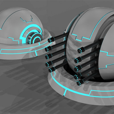 3d model sci fi ball turret