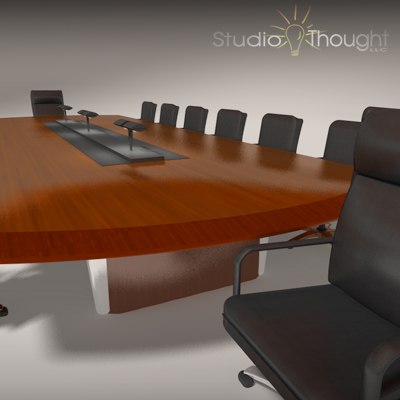 wood conference room table 3d 3ds