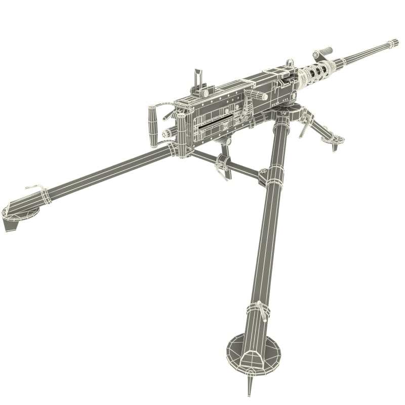 browning m2hb 3d model