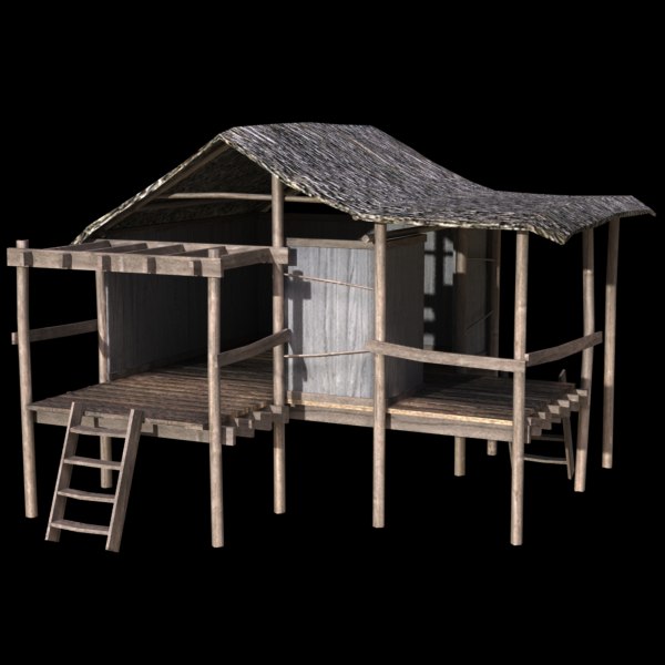 3d model of island hut