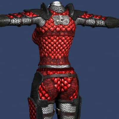 3d female warrior armor outfits