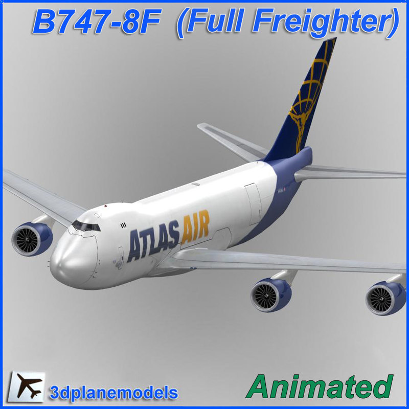 b747-8 atlas air 747 3d model