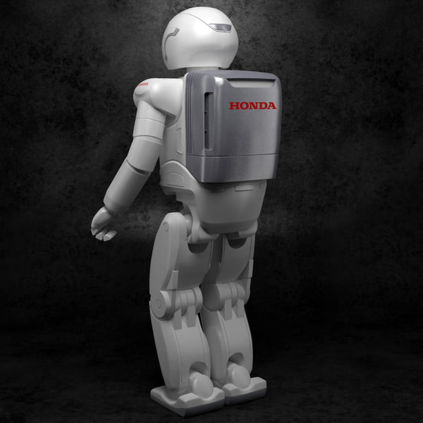 3d asimo robot honda rigged