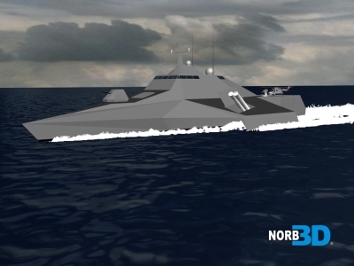 3d model stealth frigate