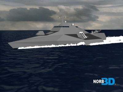 3d model stealth frigate