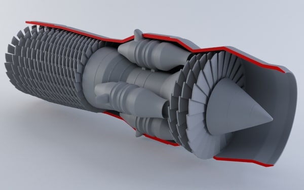 jet engine 3d 3ds