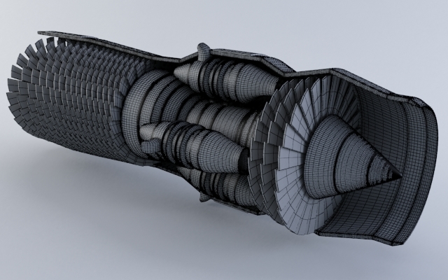 jet engine 3d 3ds
