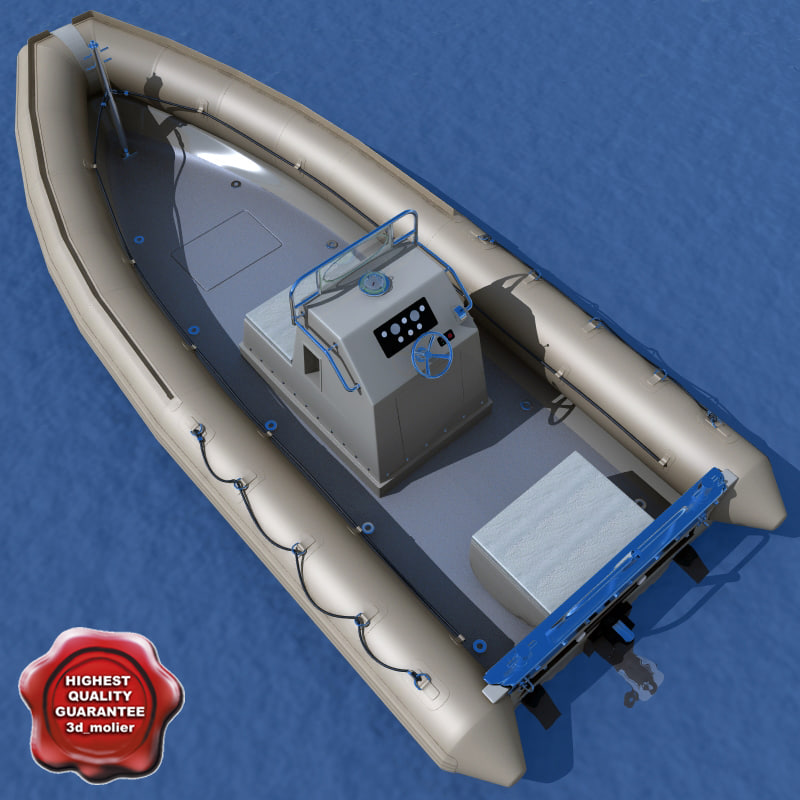 navy inflatable boat c4d