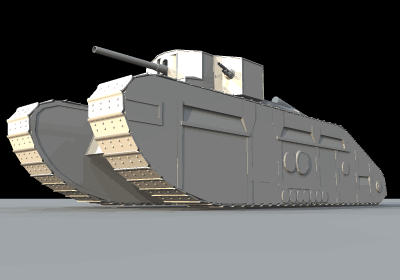 3d model medium mark b tank