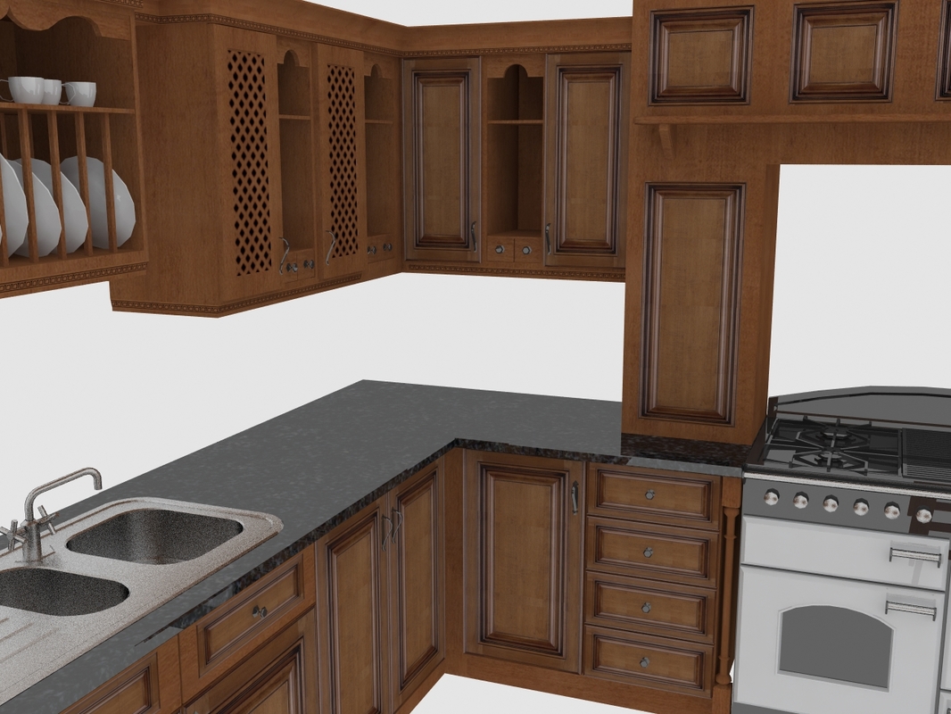 kitchen rustic 3d max