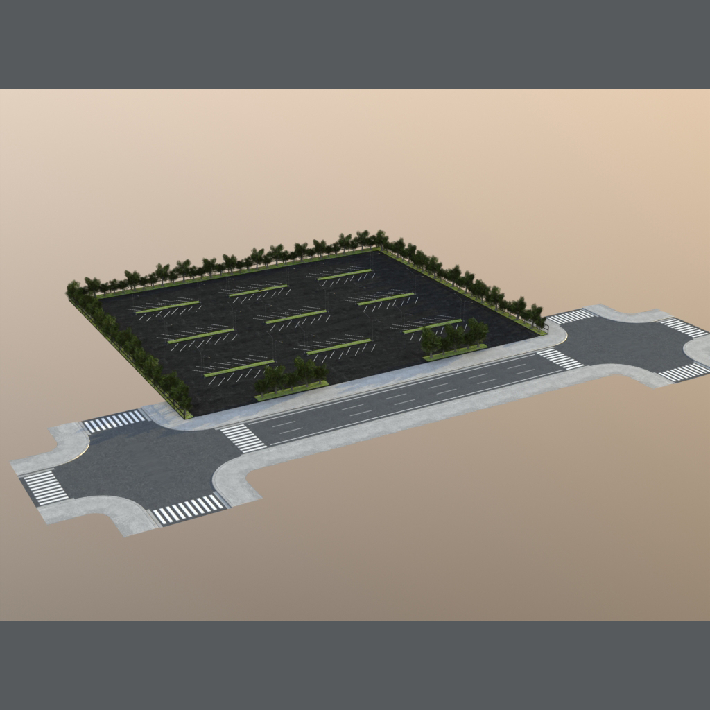 3d parking lot area model