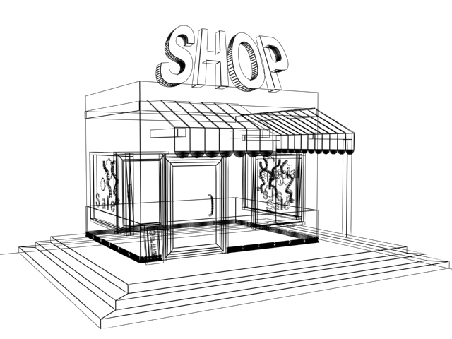 mini shop 3d max