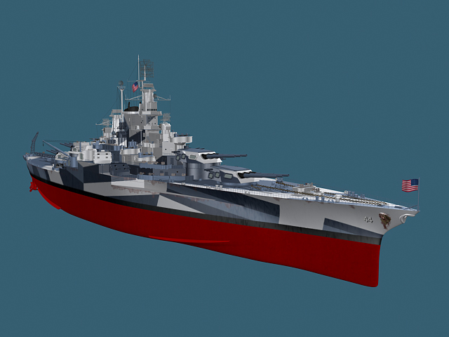 uss california bb-44 3d x