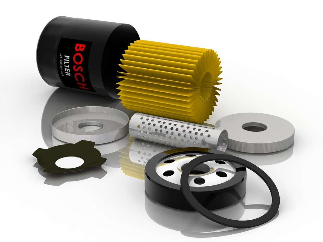 car oil filter parts animation 3d model