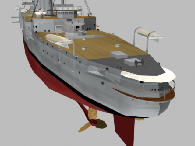ww1 hms drake 3d model