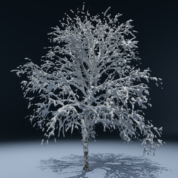 3d model winter tree v1