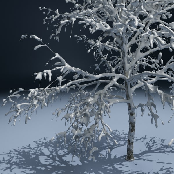 3d model winter tree v1