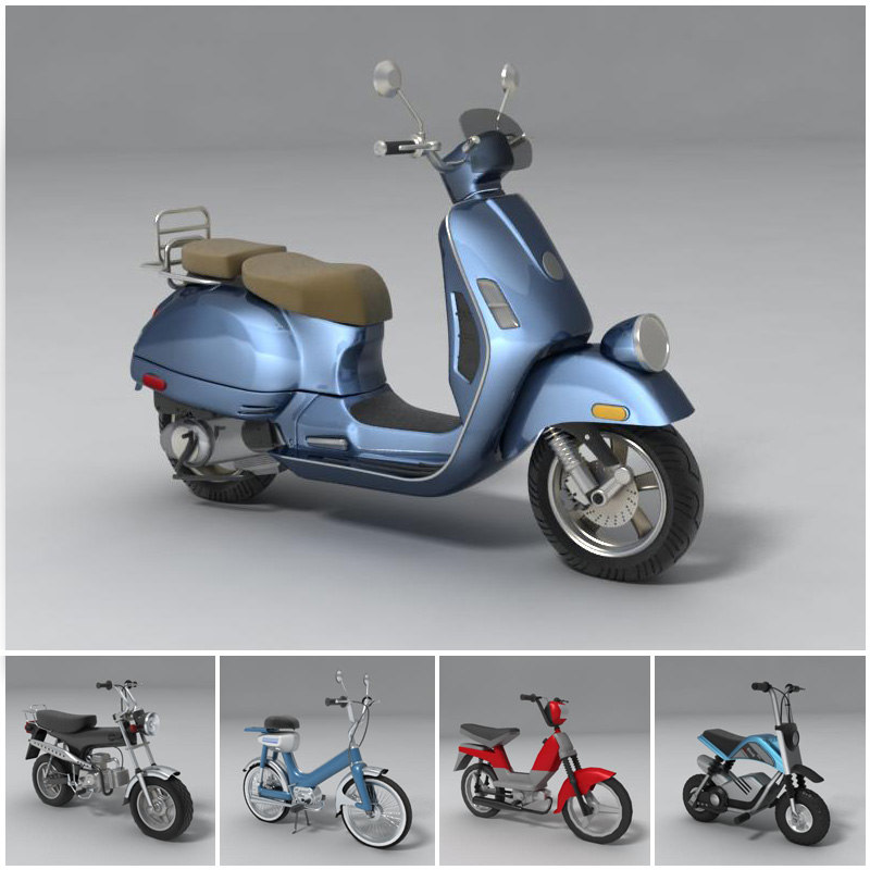 street bikes modeled 3d model