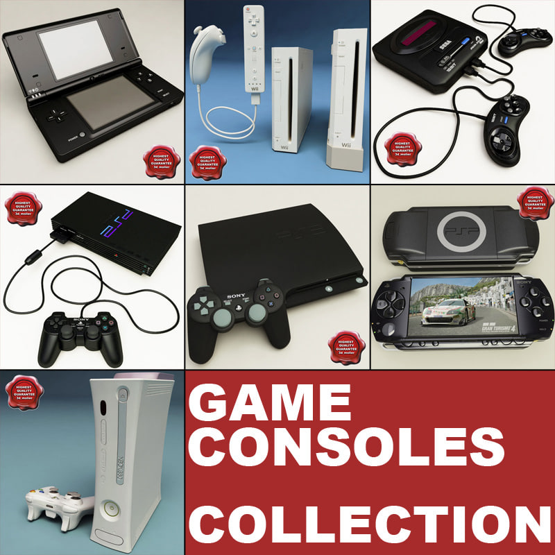 3d model consoles set sony