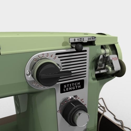 white 530 sewing machine 3d model