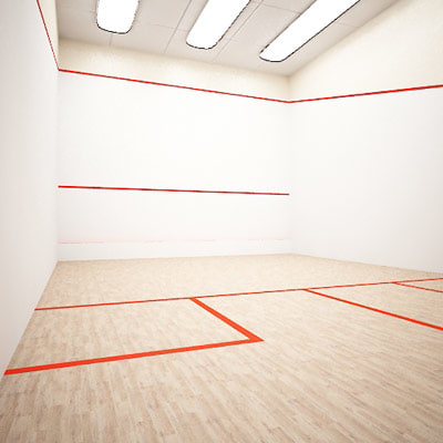 international squash court 3d model