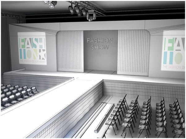 3d model catwalk dressing room scene