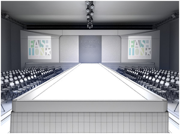 3d model catwalk dressing room scene