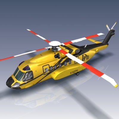 3d sikorsky s92 helicopter