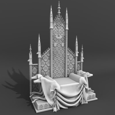 3d queens throne model