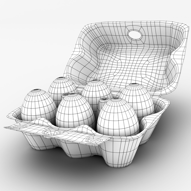3d model box eggs carton