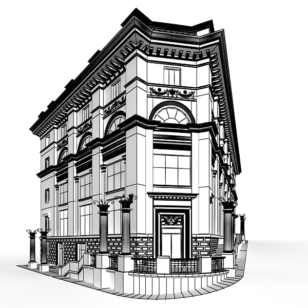 3d building classical style model