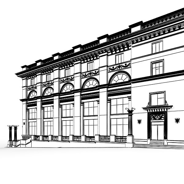 3d building classical style model