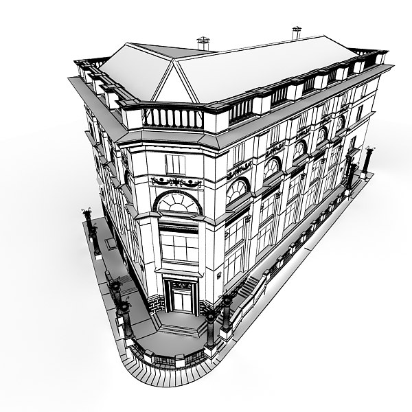 3d building classical style model